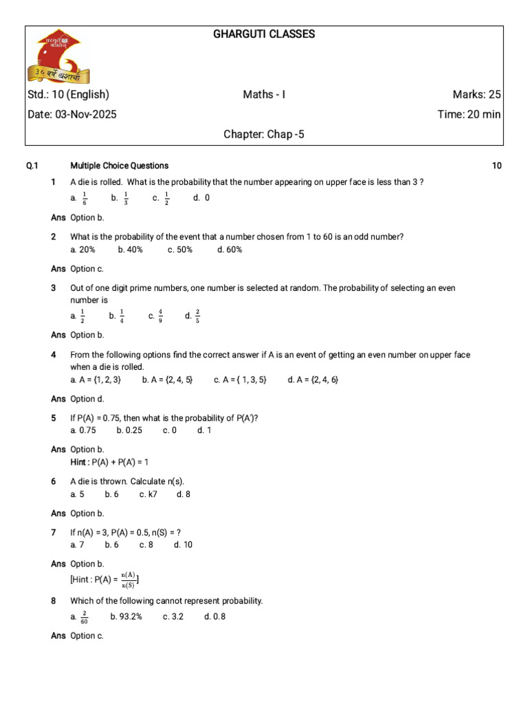 chap 5 | PDF | Probability | Probability Theory