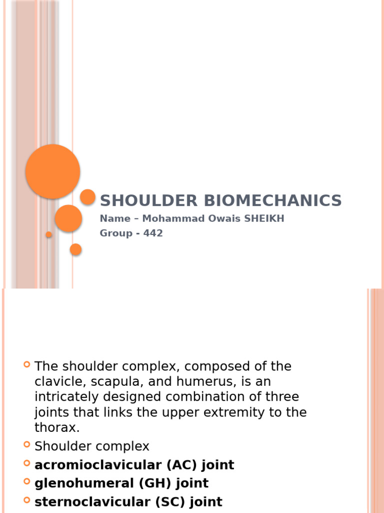 Shoulder Biomechanics Overview | PDF | Musculoskeletal System | Joints