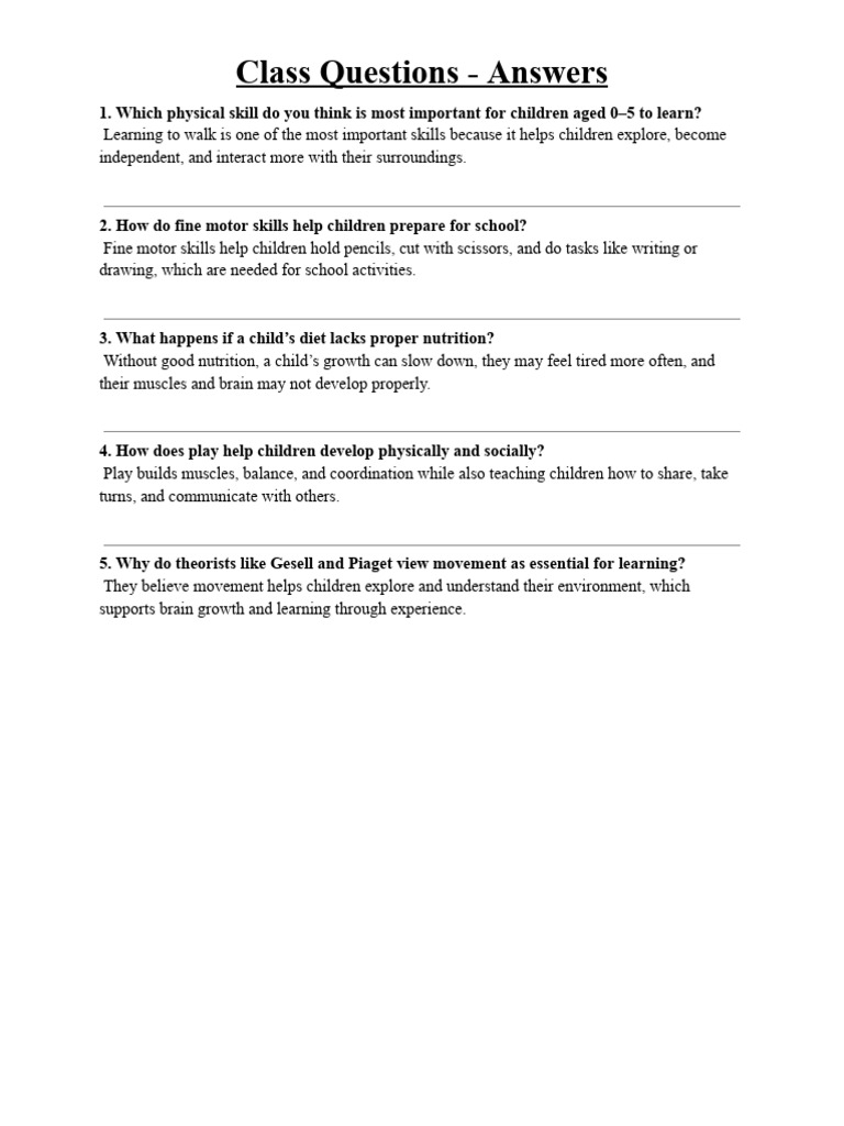 Class Question Answers | PDF