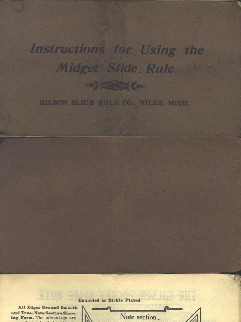 Midget Slide Rule Instructions | PDF