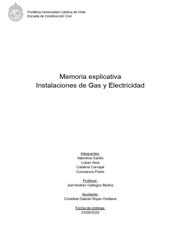 Memoria Explicativa Taller2 Inst Electricas Grupo 2 | PDF