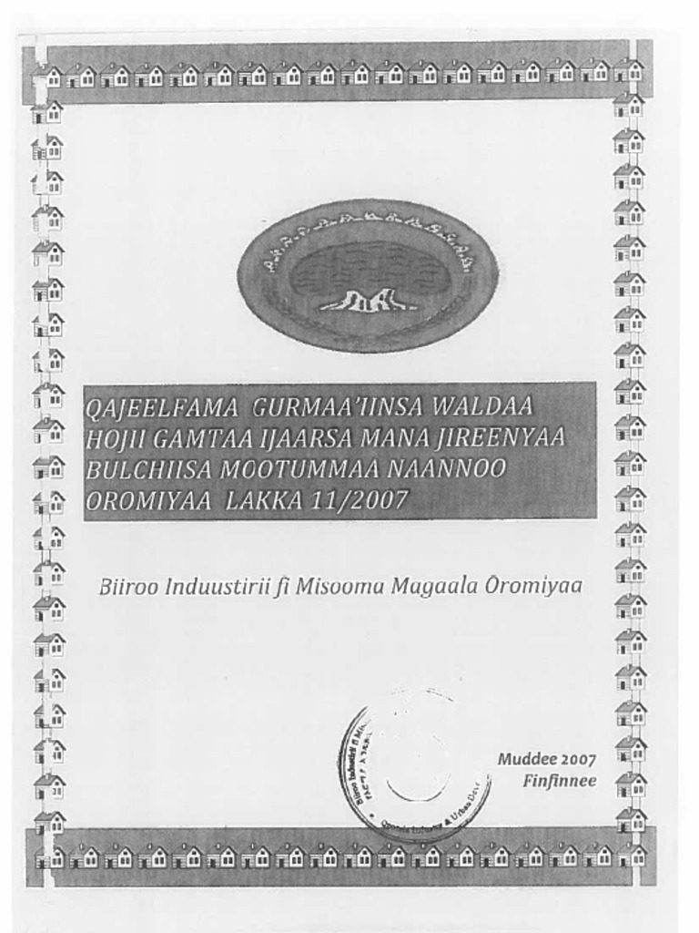 Qajeelfama Dambii Waldaa Hojii Gamtaa Ijaarsa Mana Jireenyaa M N | PDF