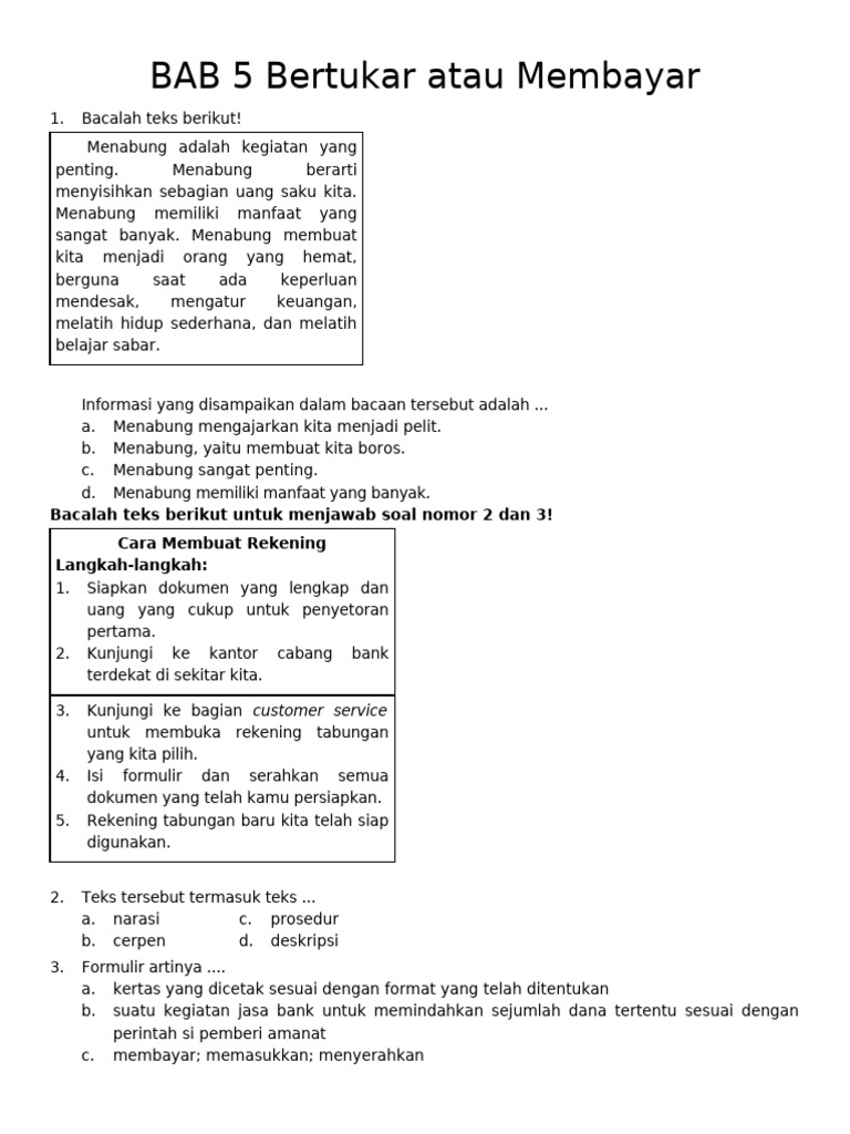 BAB 5 Bertukar Atau Membayar | PDF