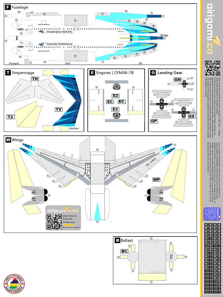 Airigami 10G Garuda Indonesia Boeing 737-8U3 (WL) | PDF | Jet Aircraft ...