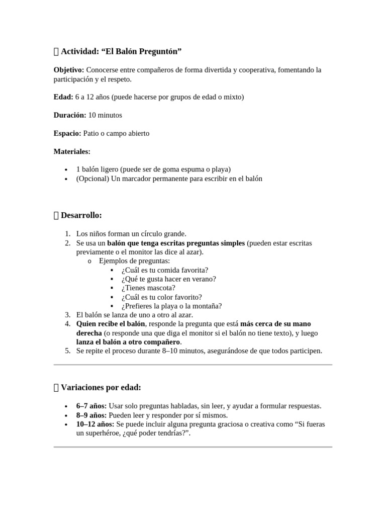 El Balón Preguntón | PDF