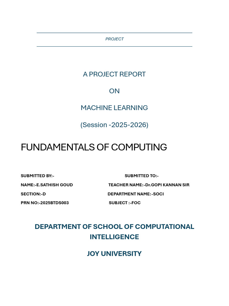 Foc Project 1 | PDF | Support Vector Machine | Machine Learning