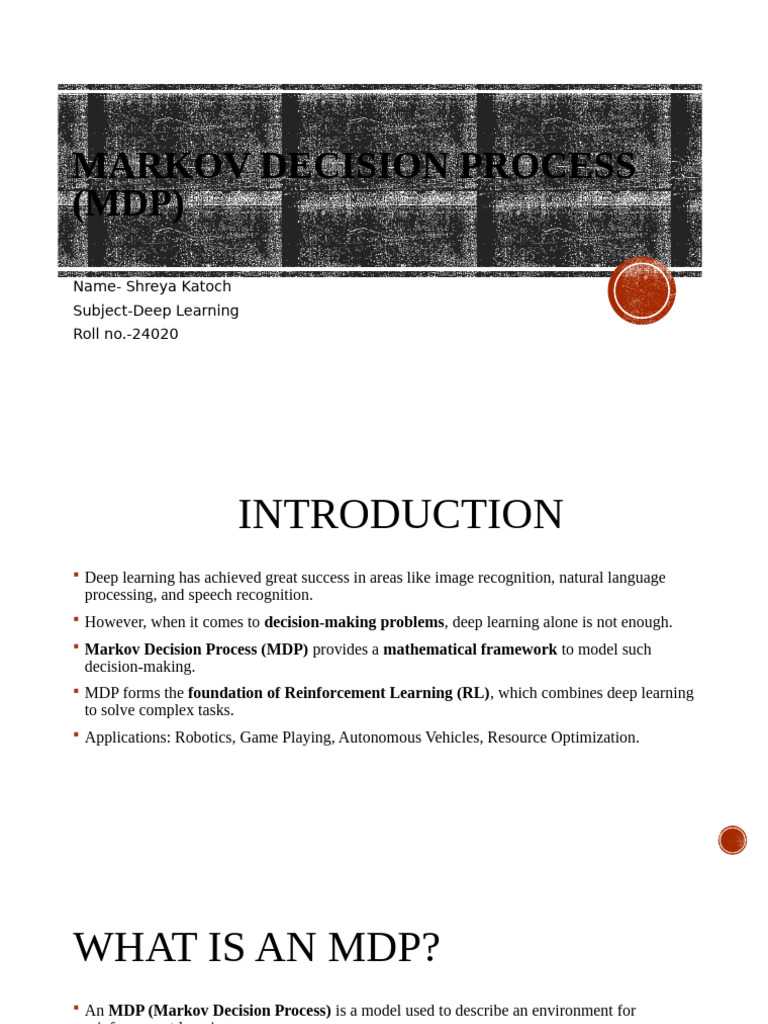Markov Decision Process (MDP) | PDF | Algorithms | Cognition