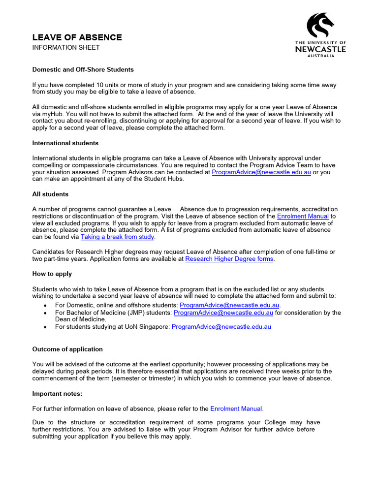 Application For Leave of Absence 1 1 | PDF | Government