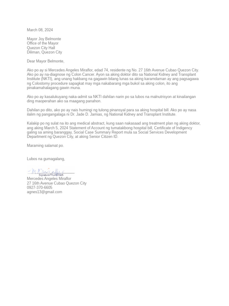 Letter To Mayor Belmonte | PDF