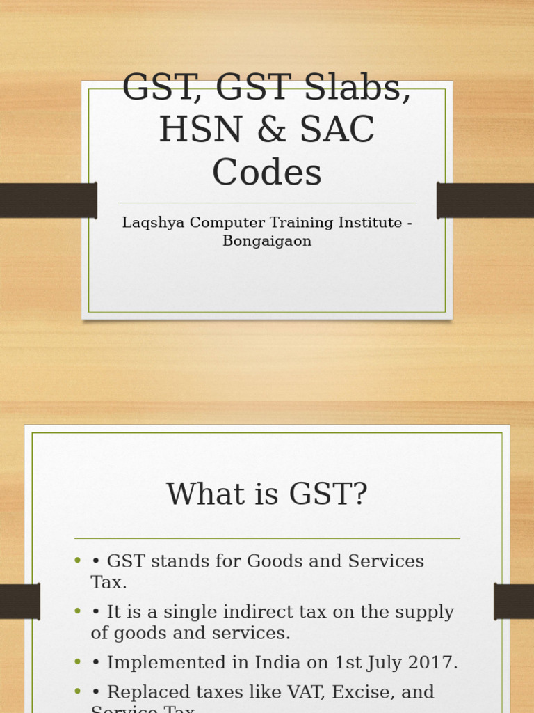GST HSN Sac Laqshya | PDF
