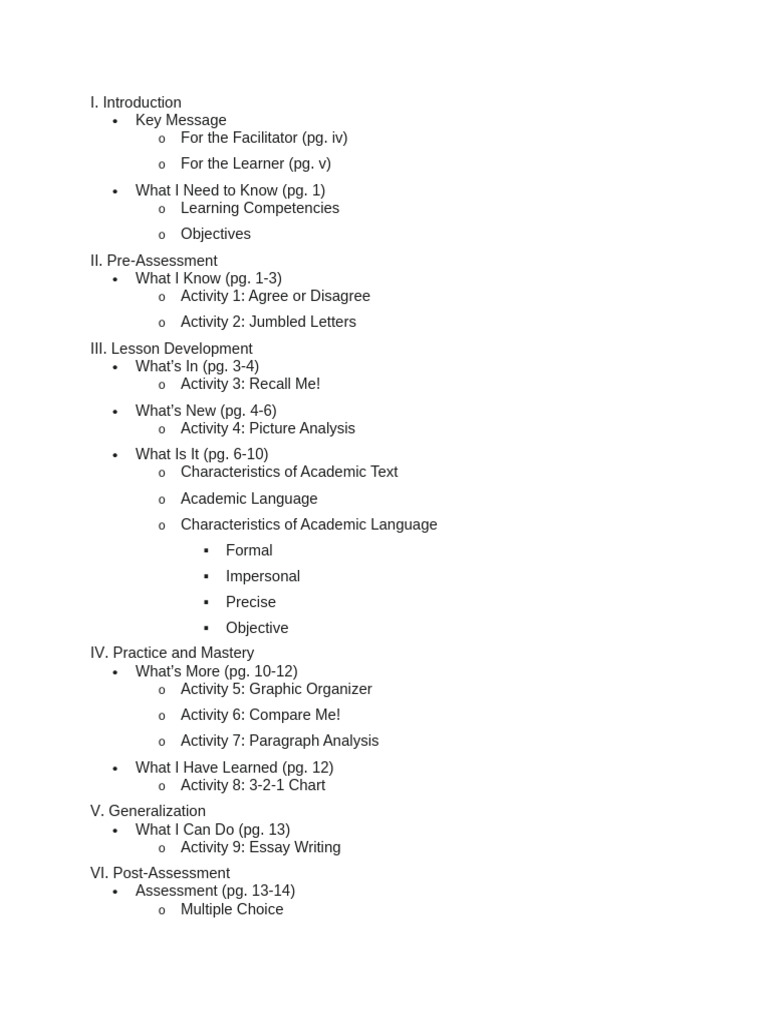 EAPP Module 1 Outline | PDF
