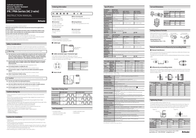 PR_PRA_AC2-wire_EN_DRW200026AC_20201008_INST_W | PDF | Insulator (Electricity) | Electrical ...