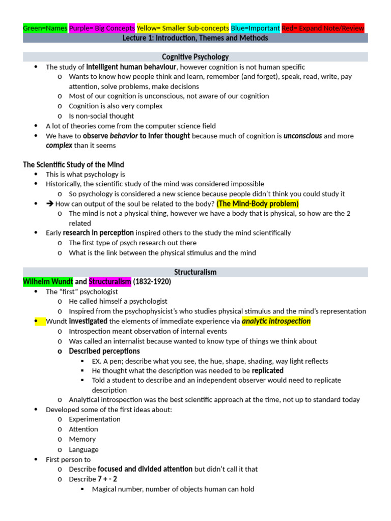 Cognitive Psychology: Key Concepts and Theories | PDF | Cognition ...