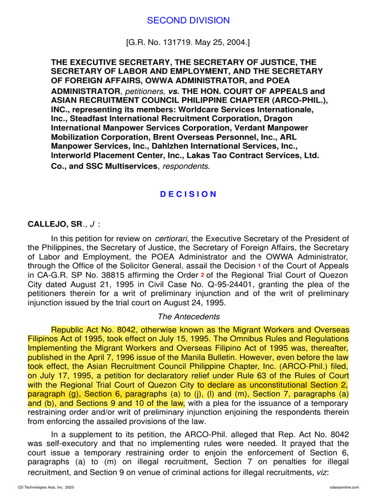 Executive Secretary v. Court of Appeals | PDF | Injunction | Justice