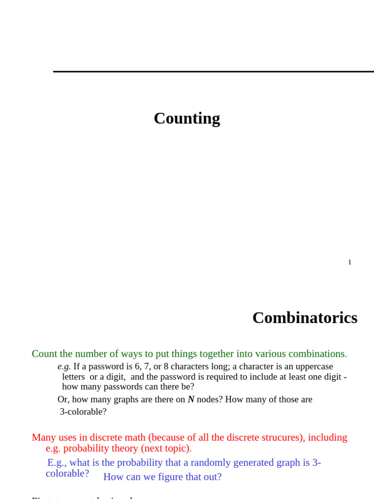 CHPT 5 Counting - v.4 | PDF | Mathematics | Discrete Mathematics