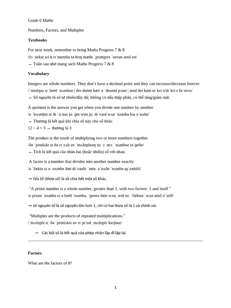Grade 6 Maths | PDF