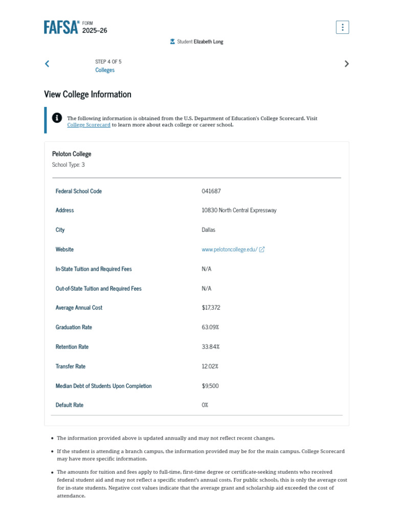 View College Information 2025-26 - Select Colleges - Student - Initial ...
