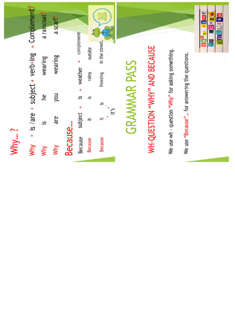 Grammar 6th Grade Grammar Why-Because | PDF