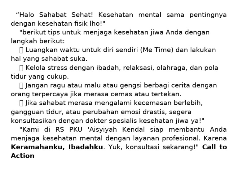 Teks Tips Spesialis Kesehatan Jiwa Final | PDF