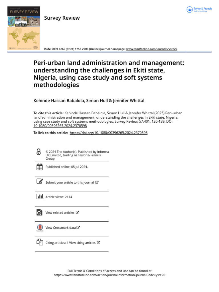 Peri-urban Land Administration and Management Understanding the ...