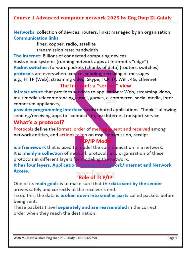 Course 1 Advanced | PDF | Computer Network | Internet Protocols