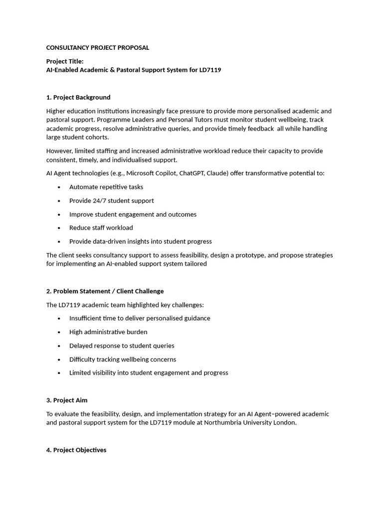 Consultancy Project Proposal | PDF | Artificial Intelligence ...