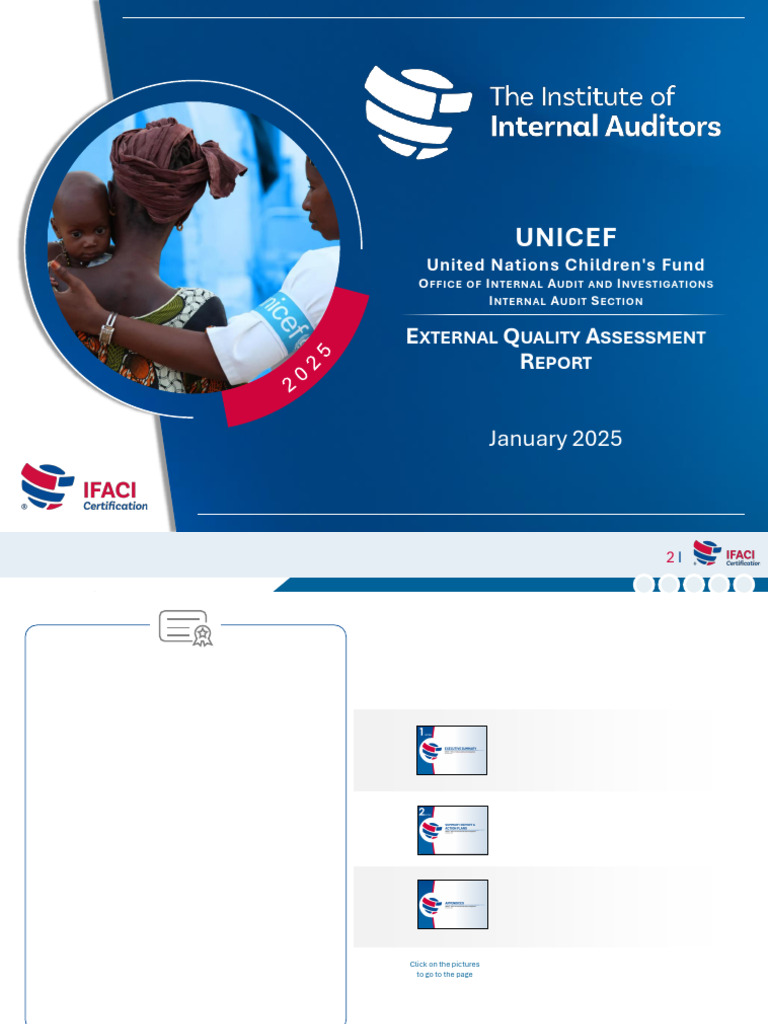 UNICEF Internal Audit Quality Assessment | PDF | Internal Audit | Audit