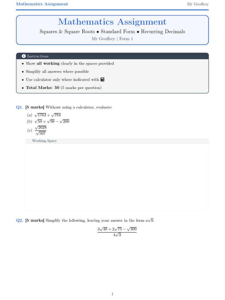 Assignment Maths l2 | PDF | Square Root | Decimal