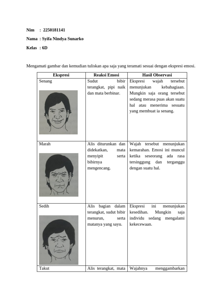 Syifa Nindya Sunarko Tugas Micro Expression | PDF