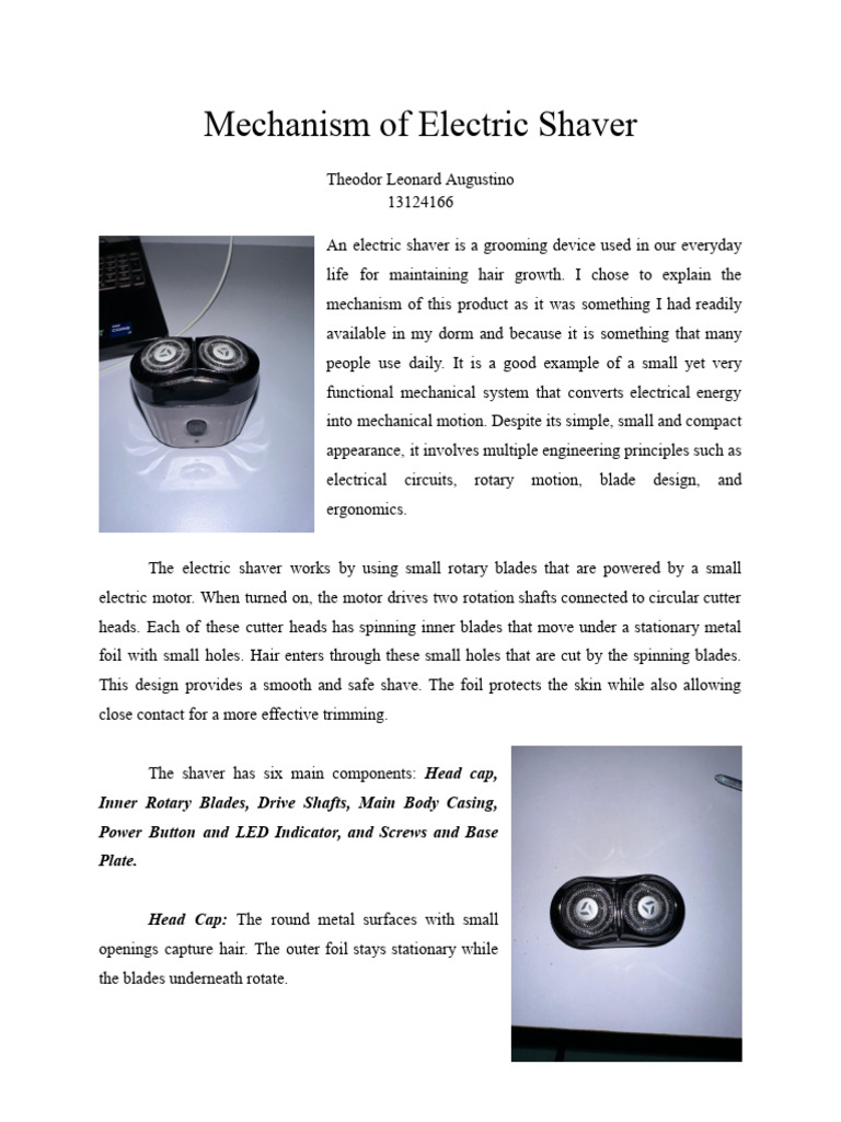 Electric Shaver Mechanism Explained | PDF | Screw | Propeller