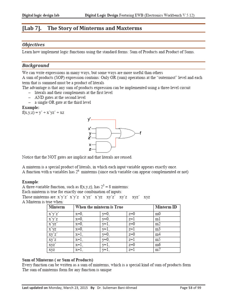 5- POS & SOP | PDF | Logic Synthesis | Logic Gate