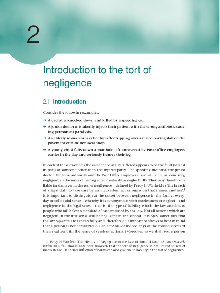 Tort of Negligence | PDF | Negligence | Tort