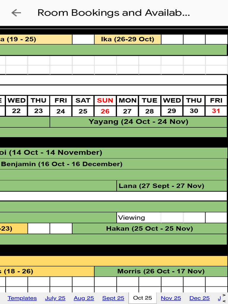 Room Bookings and Availability - Google Drive | PDF