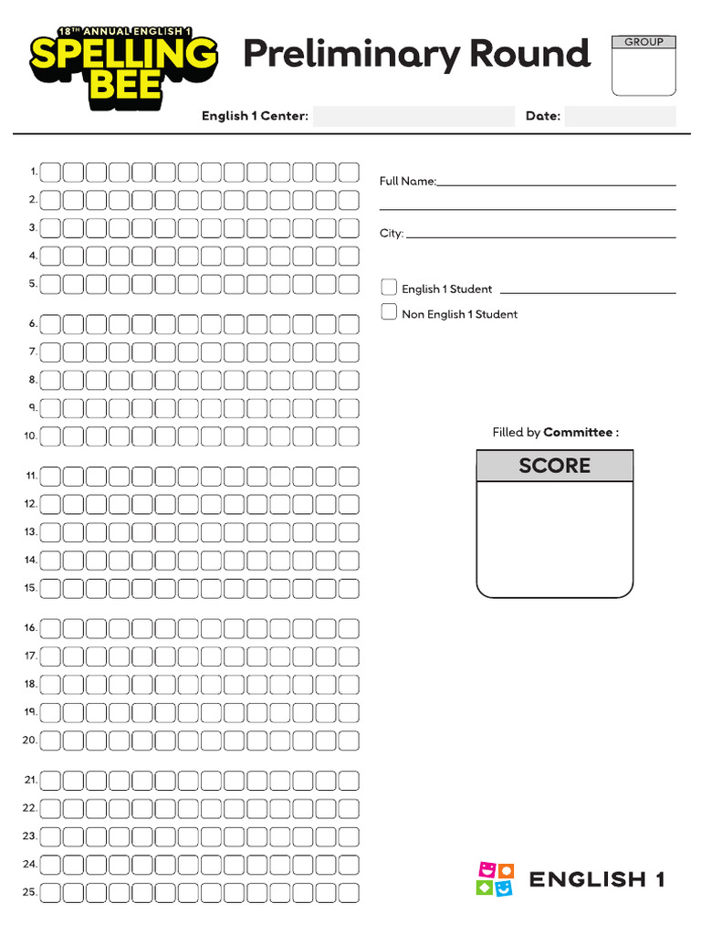 SB18th-Regional A4 AnswerSheet | PDF