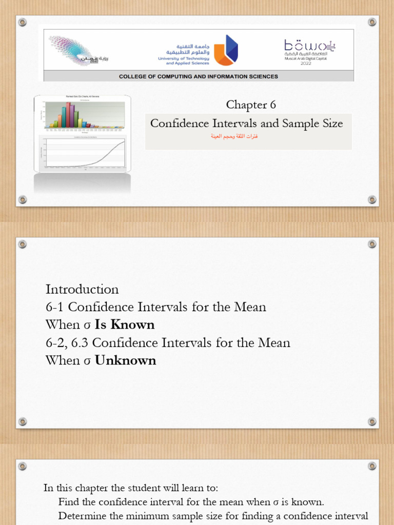 Chapter 6 - Confidence Intervals and Sample Size Final and Updated ...