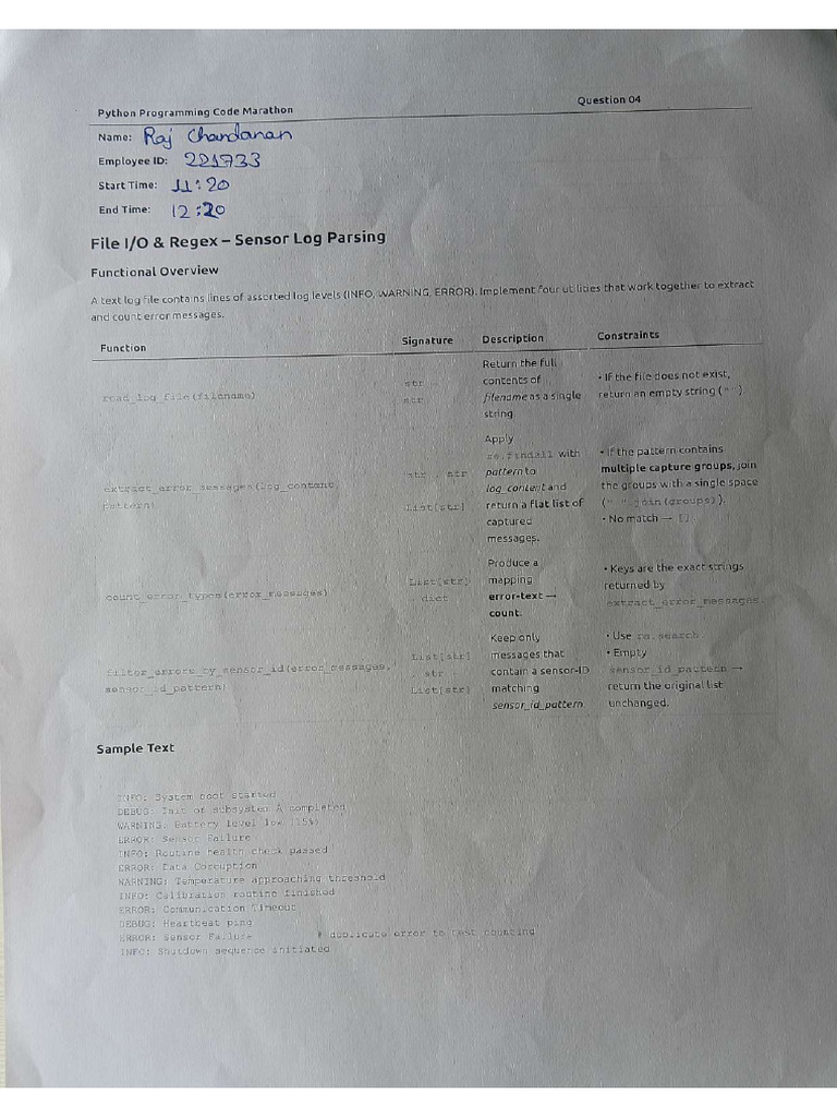 Python Sample Question | PDF