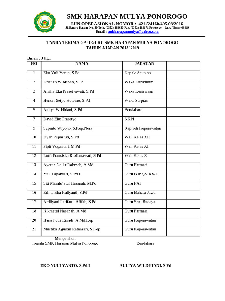 Surat Tagihan Nopember 2017 Dan UAS | PDF