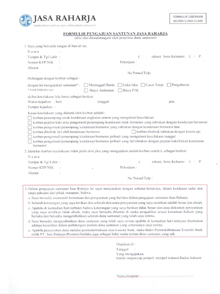 Form Jasa Raharja-2 | PDF