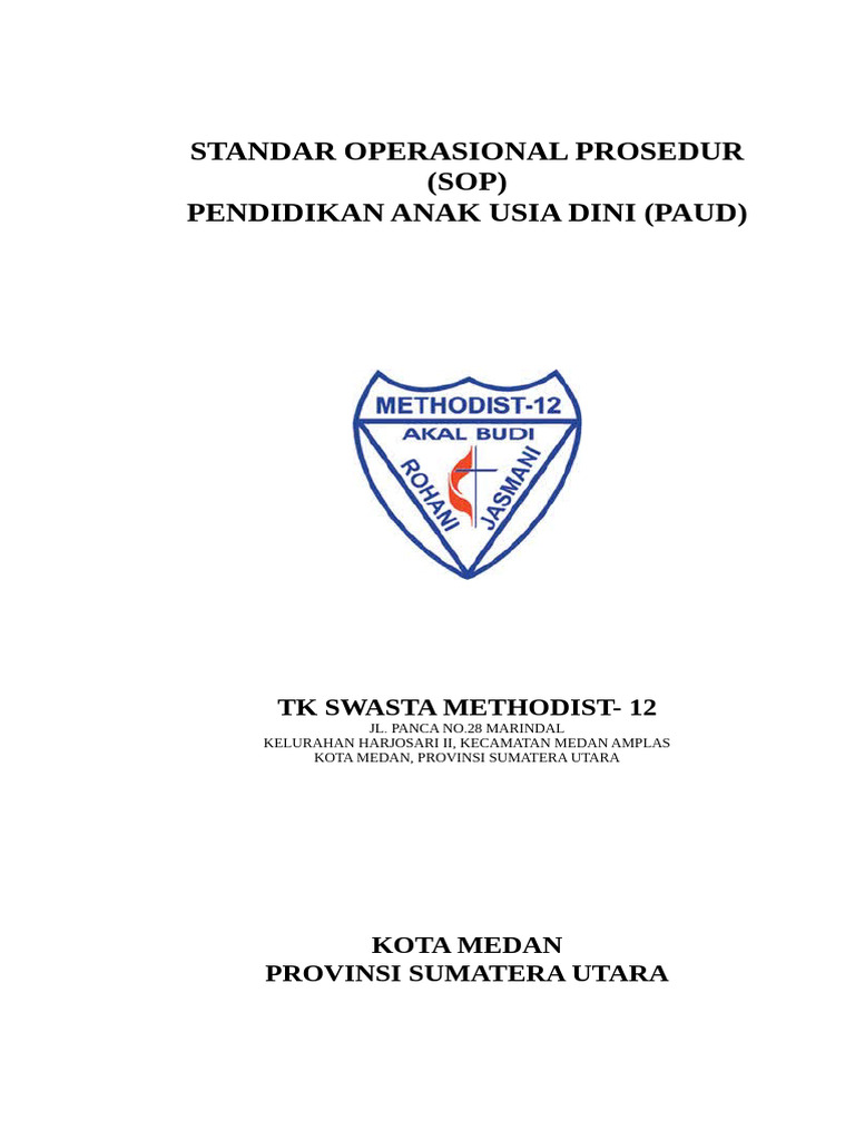 SOP Pendidikan Anak Usia Dini PAUD | PDF
