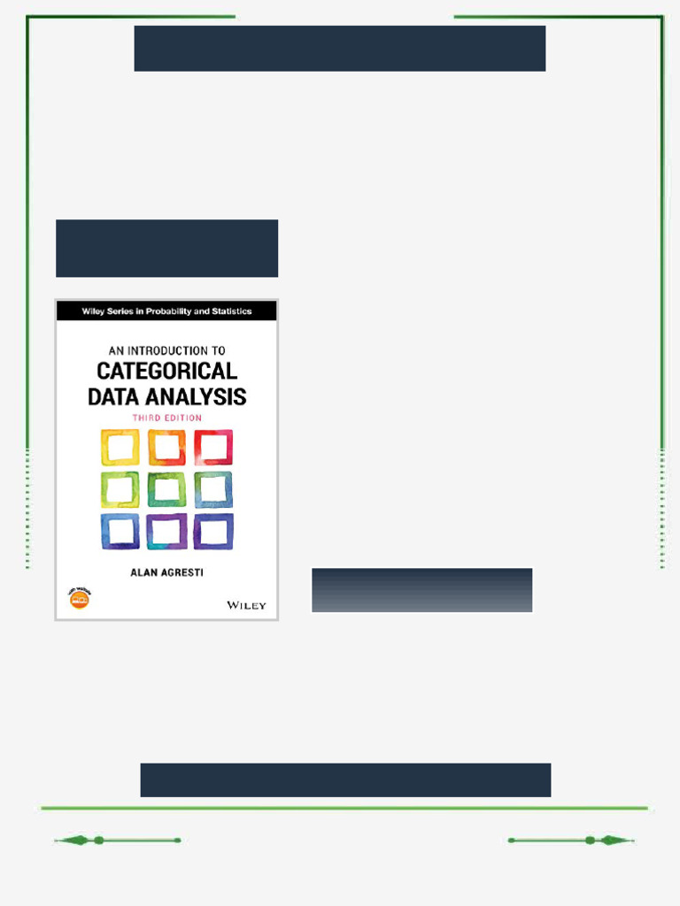 An Introduction to Categorical Data Analysis 3rd Edition Wiley Series ...