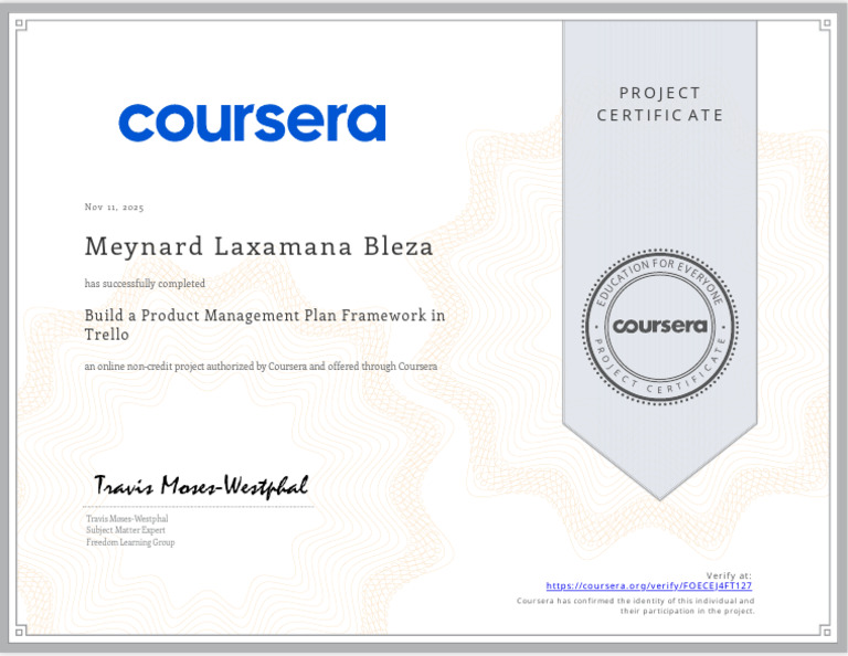 Coursera FOECEJ4FT127 | PDF