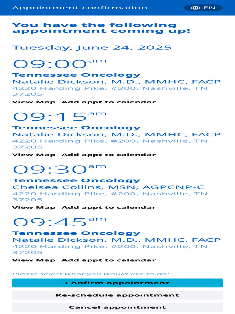 Appointment Confirmation - Previsits - Phreesia | PDF