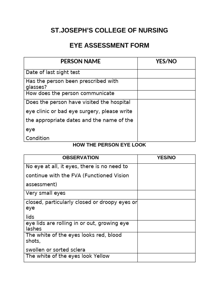 Eye Assessmebt | PDF