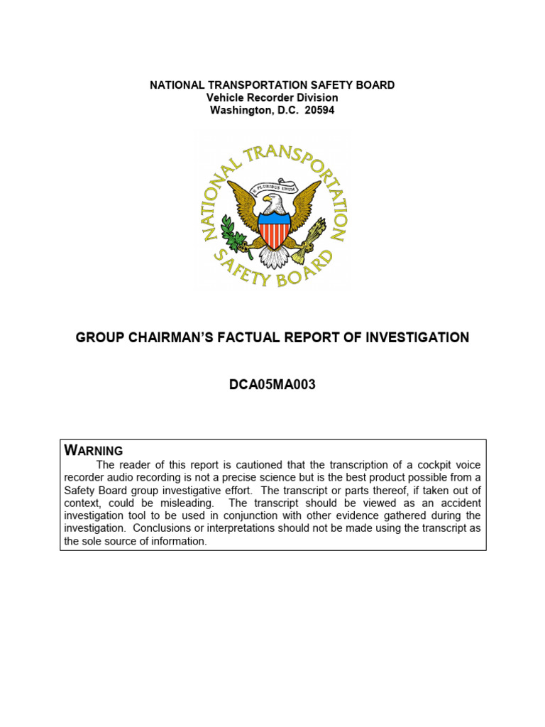 NTSB Report: Pinnacle Airlines Flight 3701 Crash | PDF | Flight ...