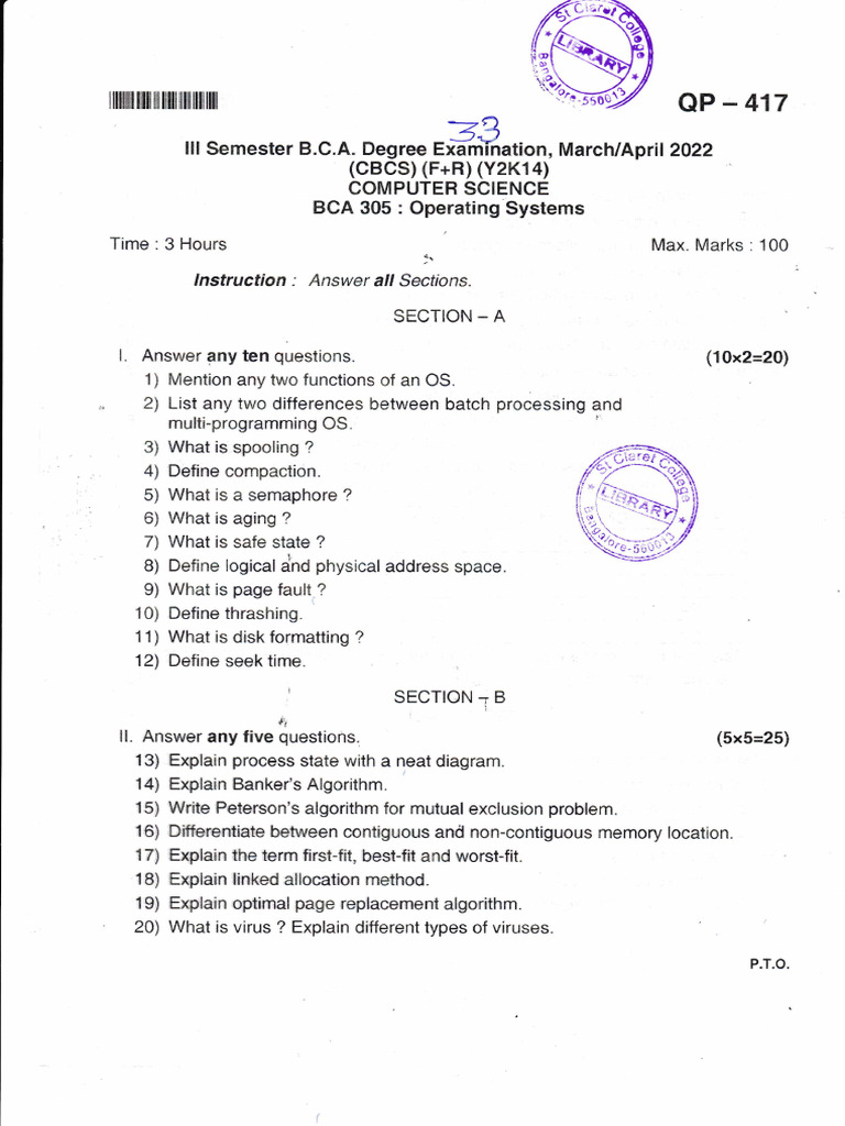33OperatingSystemsMay2022 | PDF | Scheduling (Computing) | Concurrency (Computer Science)