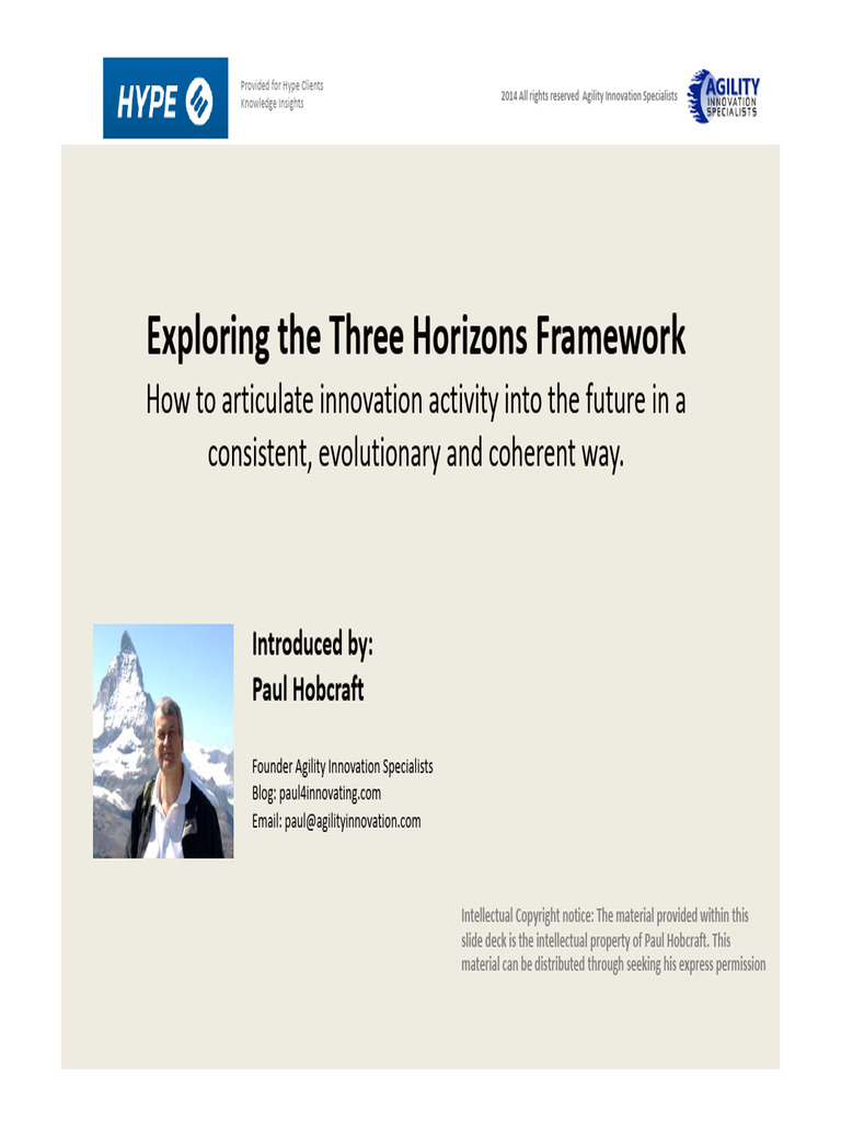 Three Horizons Framework for Innovation | PDF | Innovation | Knowledge