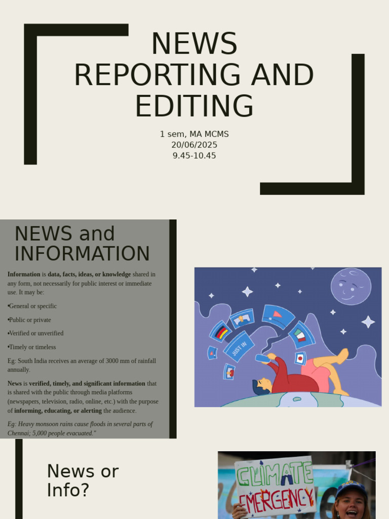 Introduction To NEWS REPORTING AND EDITING | PDF