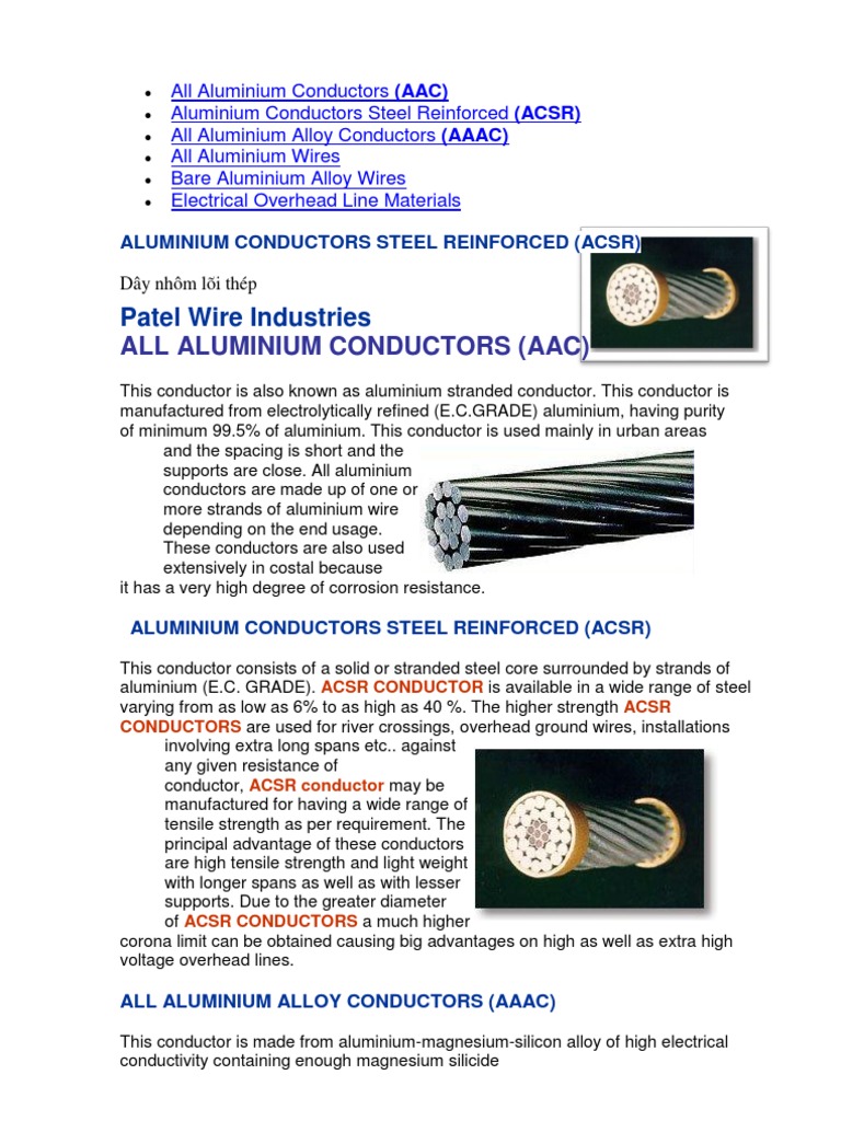 Aluminium Conductors | PDF | Electrical Resistivity And Conductivity ...