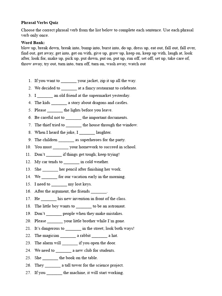 Exercises On Appendix Phrasal Verbs | PDF | Chess | Chess Theory