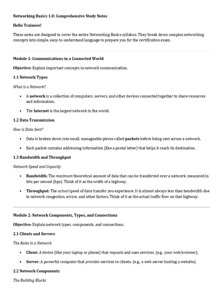 Networking Study Material 063751 | PDF | Computer Network | Ip Address